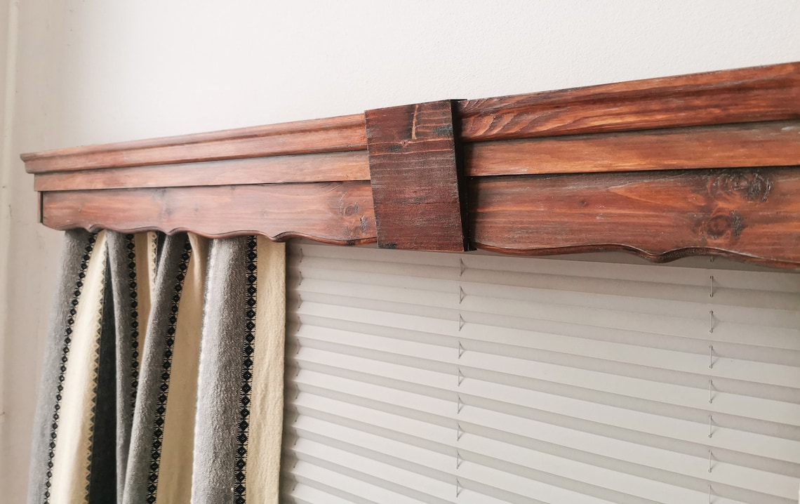 Rustic Wood Window Cornice: Farmhouse Decor, Coniferous Wood - Etsy
