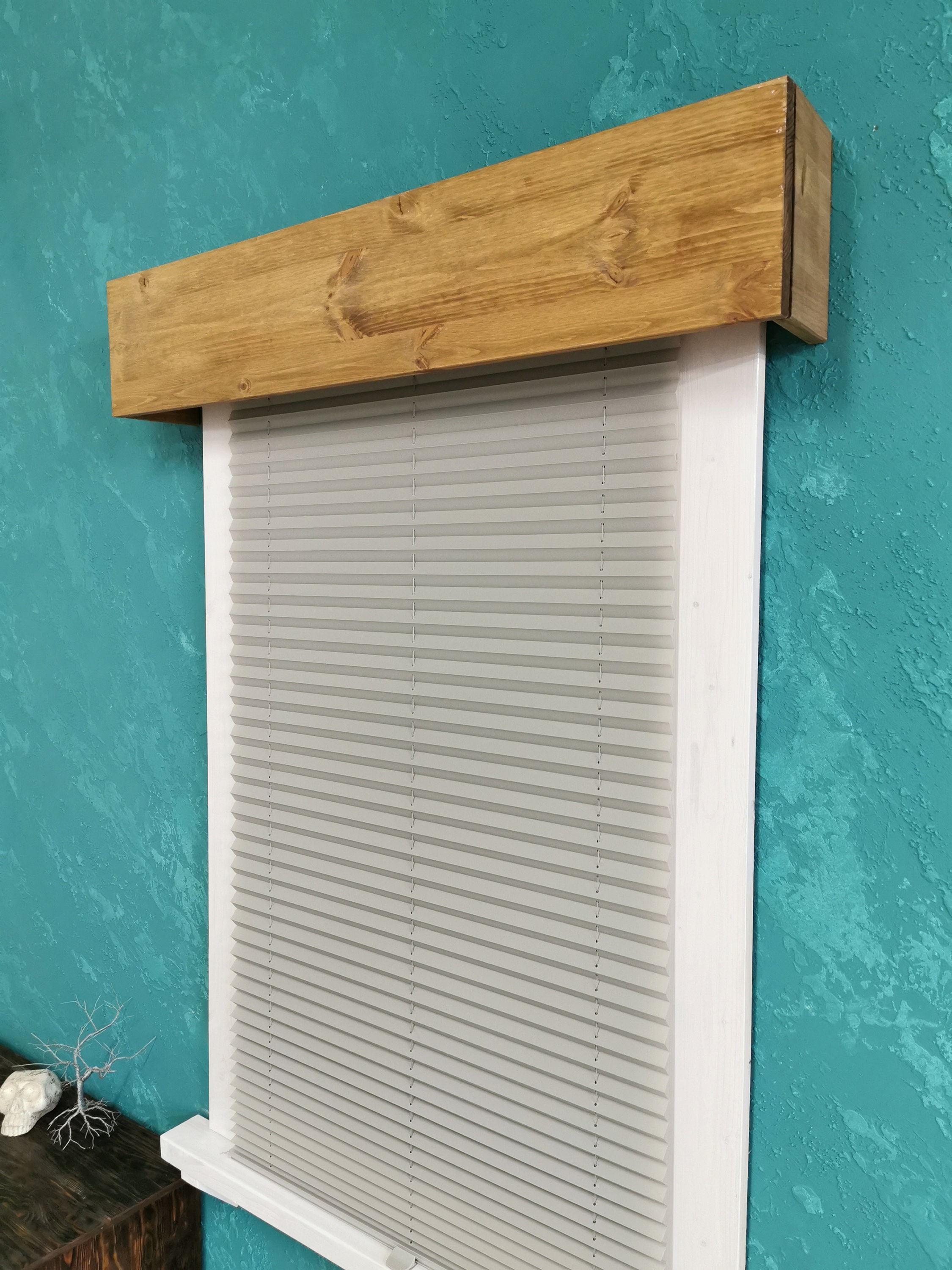 Stained Wood Window Cornice Board: Rustic Farmhouse Decor - Etsy