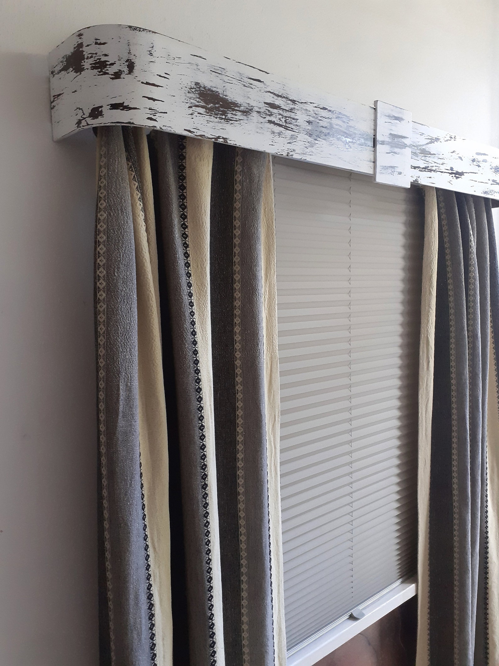 Sectional Curtain Rod With Rounded Corners in Beech/baguette/ Handmade ...