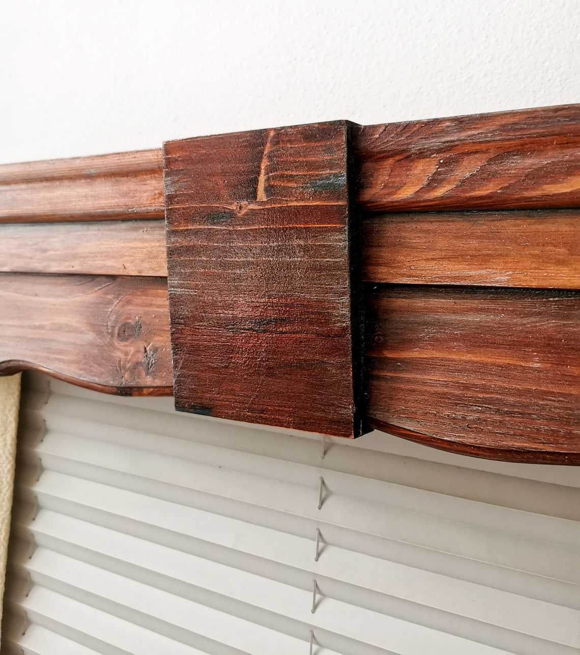 Rustic Wood Window Cornice: Farmhouse Decor, Coniferous Wood - Etsy