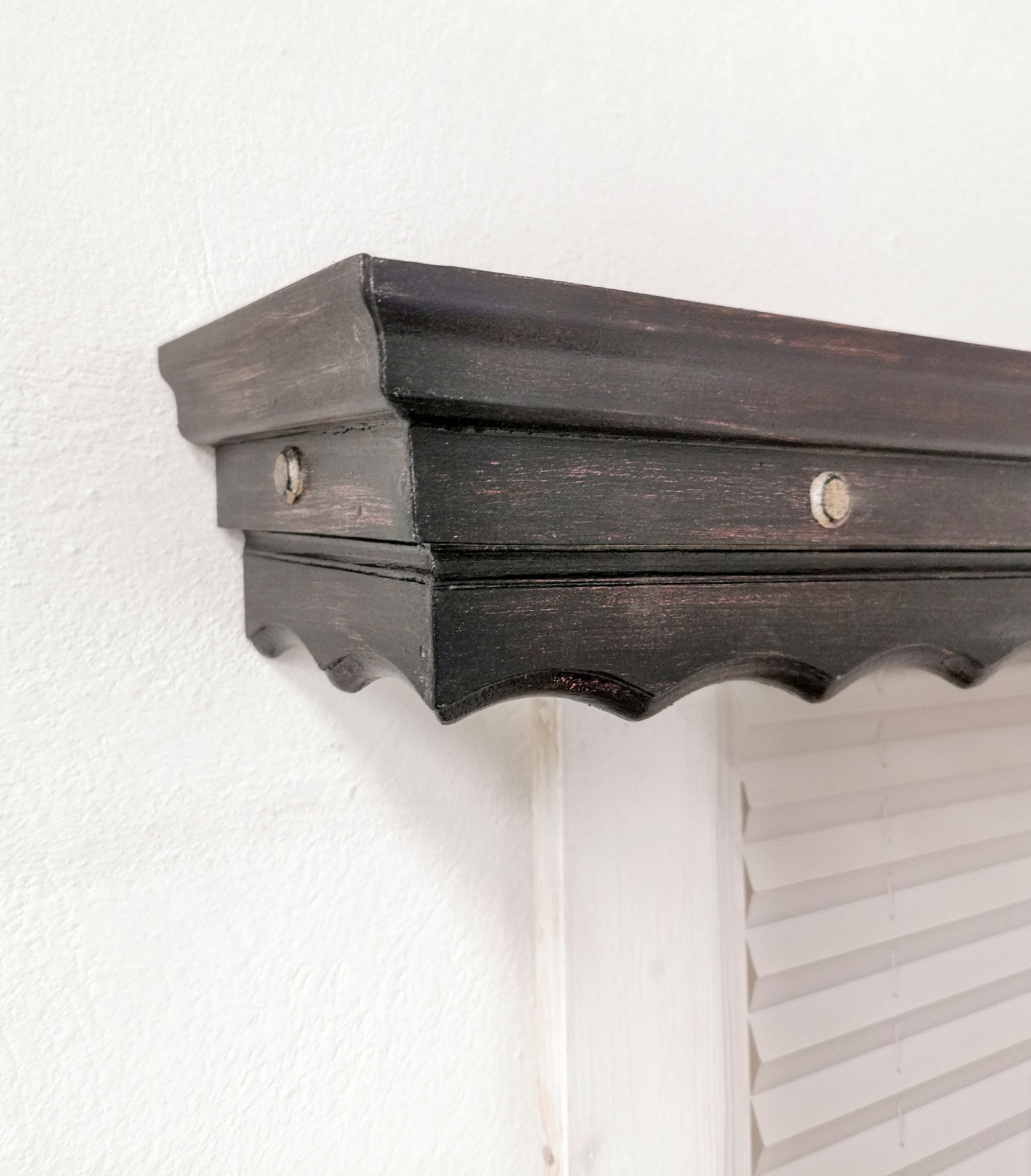 Narrow Wave Window Cornice With Knobs/window Cornice Box/cornice Window Treatments/cornice Board ...