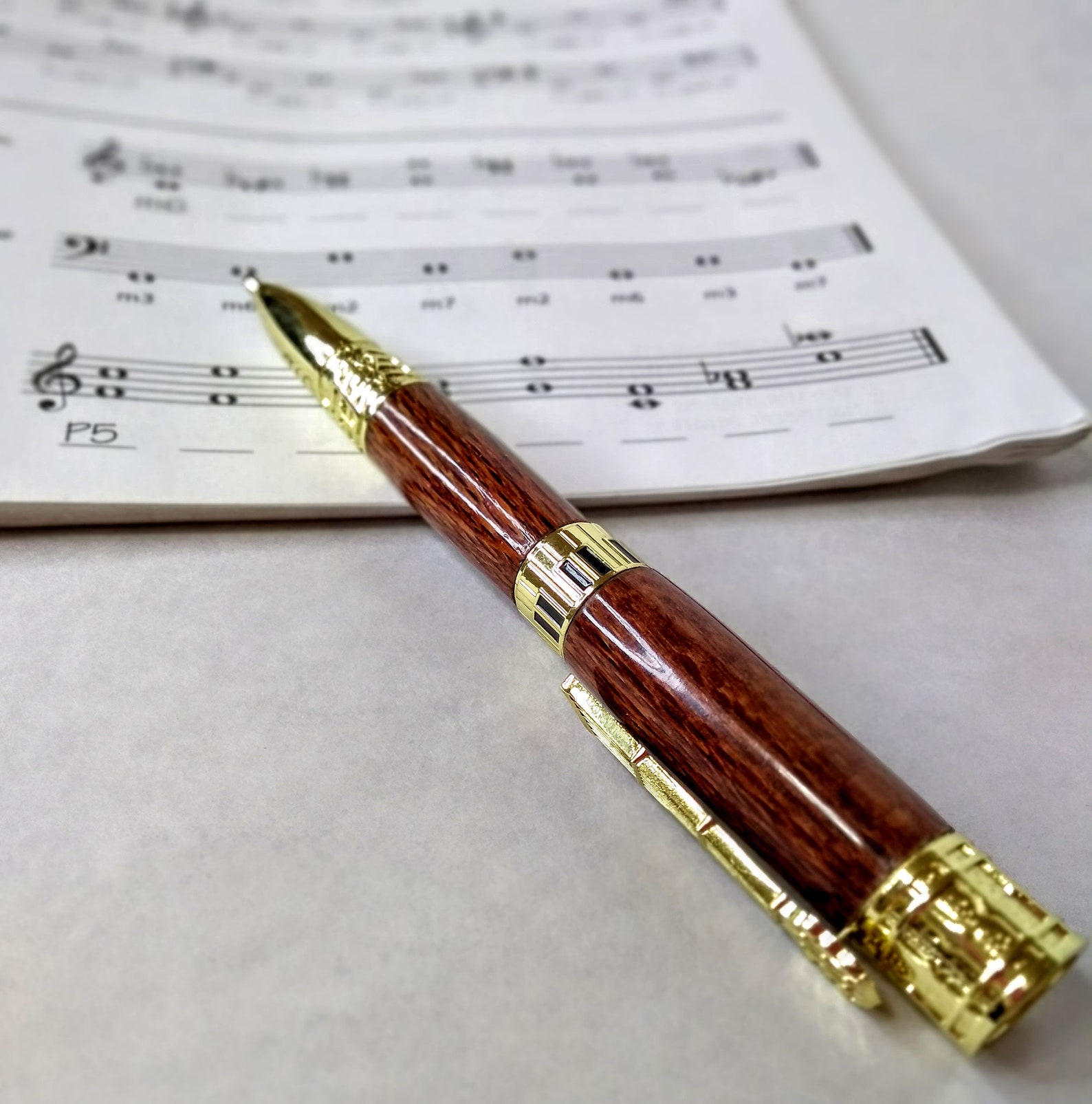 Handcrafted Ballpoint Music Pen Mahogany Wood Turned Handle - Etsy