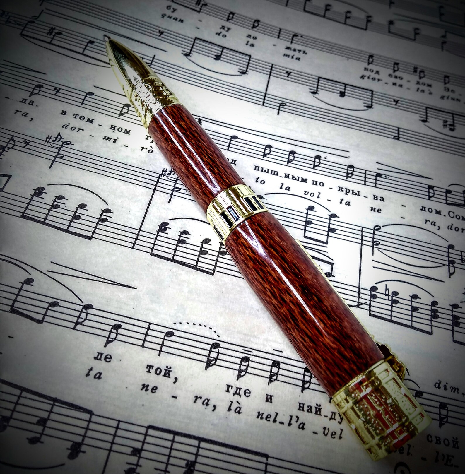 Handcrafted Ballpoint Music Pen Mahogany Wood Turned Handle - Etsy