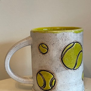 Tennis Ball Mug - Handmade Tennis Art, Pottery Mug - Etsy