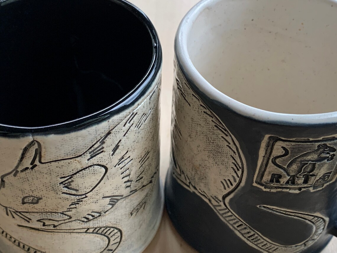 Rat Mug Set- Handmade Rat Art Pottery Mug - Etsy