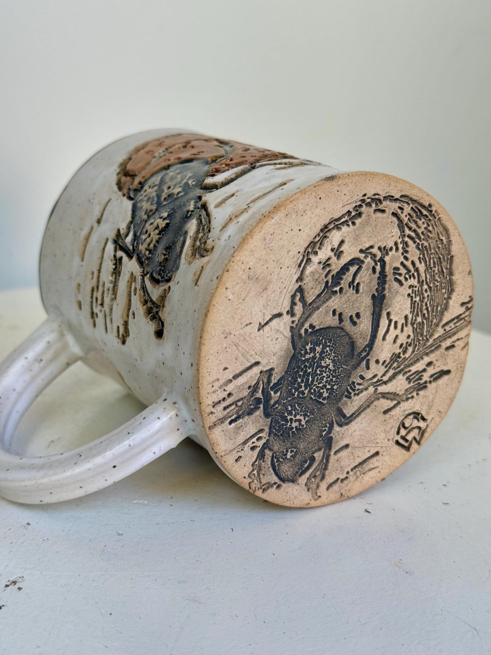 Dung Beetle Mug- 14 Oz Handmade Pottery Art, African Safari Dung ...
