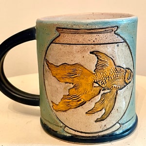 Goldfish Bowl Mug- Handmade Pet Goldfish Pottery Art, Quintessential ...