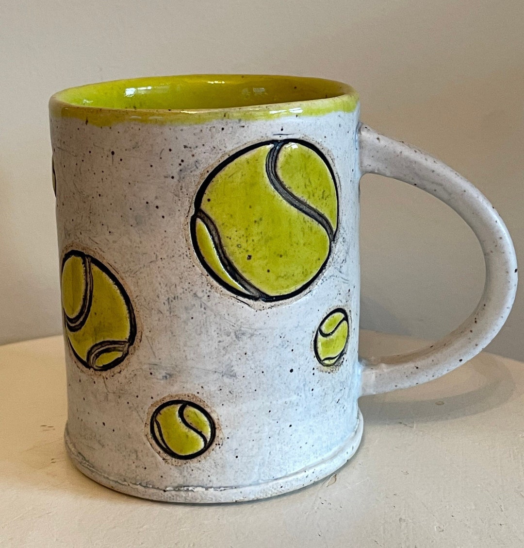 Tennis Ball Mug - Handmade Tennis Art, Pottery Mug - Etsy