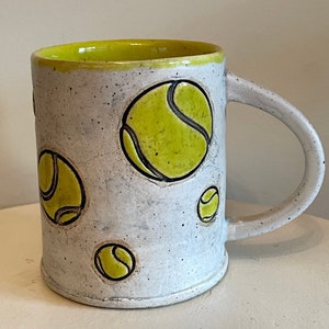 Tennis Ball Mug - Handmade Tennis Art, Pottery Mug - Etsy