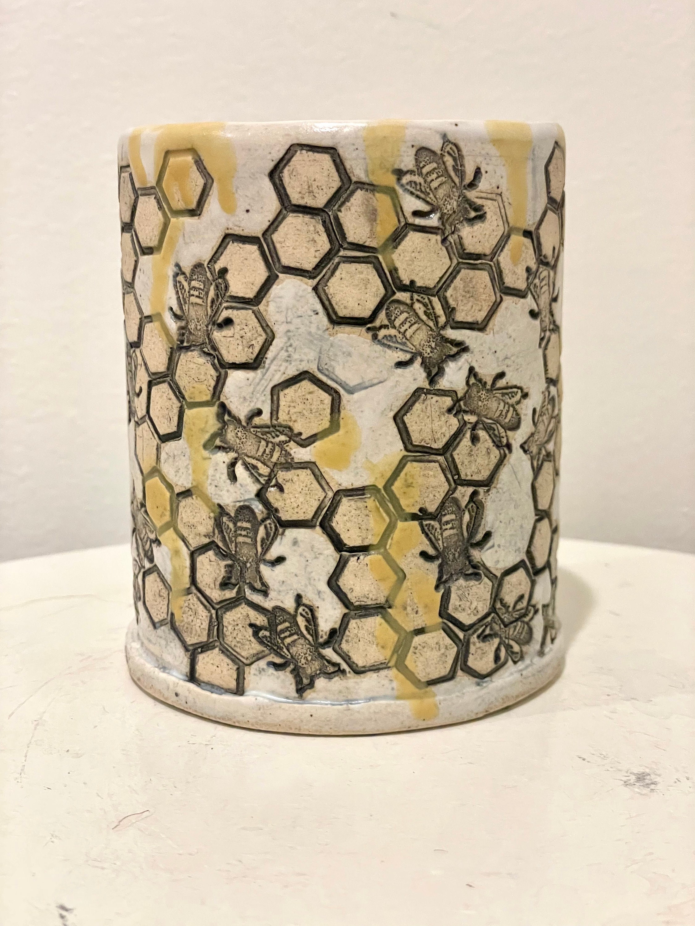 Give Bees A Chance, Handmade Pottery Mug, Bees Art, Honey Bees - Etsy