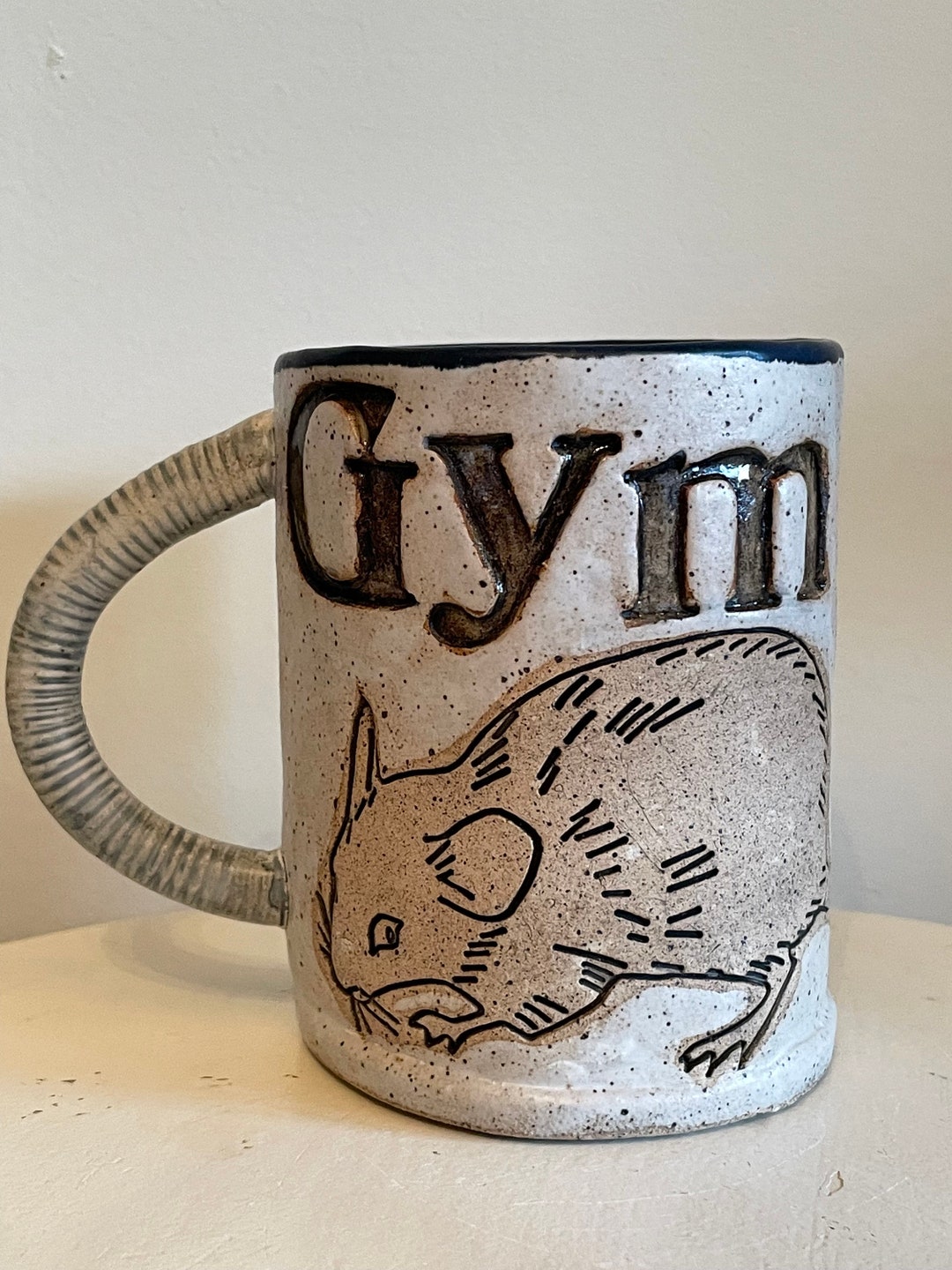 Gym Rat Mug- Handmade Pottery- Gym Rat Art, Pottery Mug - Etsy