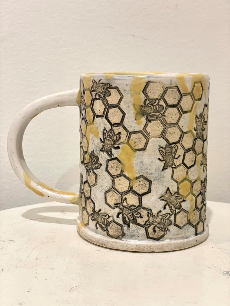 Give Bees A Chance, Handmade Pottery Mug, Bees Art, Honey Bees - Etsy