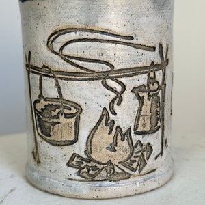 Cowboys and Coffe Mug - Handmade Cowboy Cowgirl Art Around the Campfire ...
