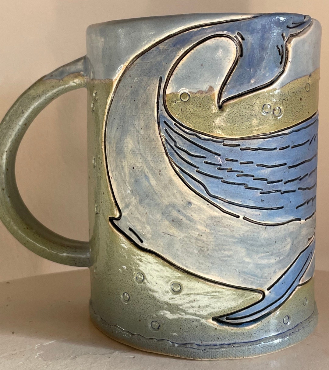 Whale of a Mug Handmade Whale Art, Ocean Pottery Mug, Humpback Whale ...