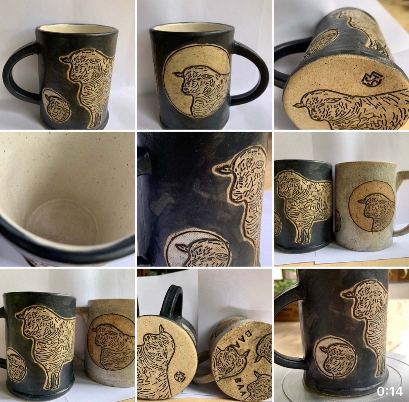 Black Sheep/white Sheep Lamb Stamp Mug Set handmade Pottery | Etsy