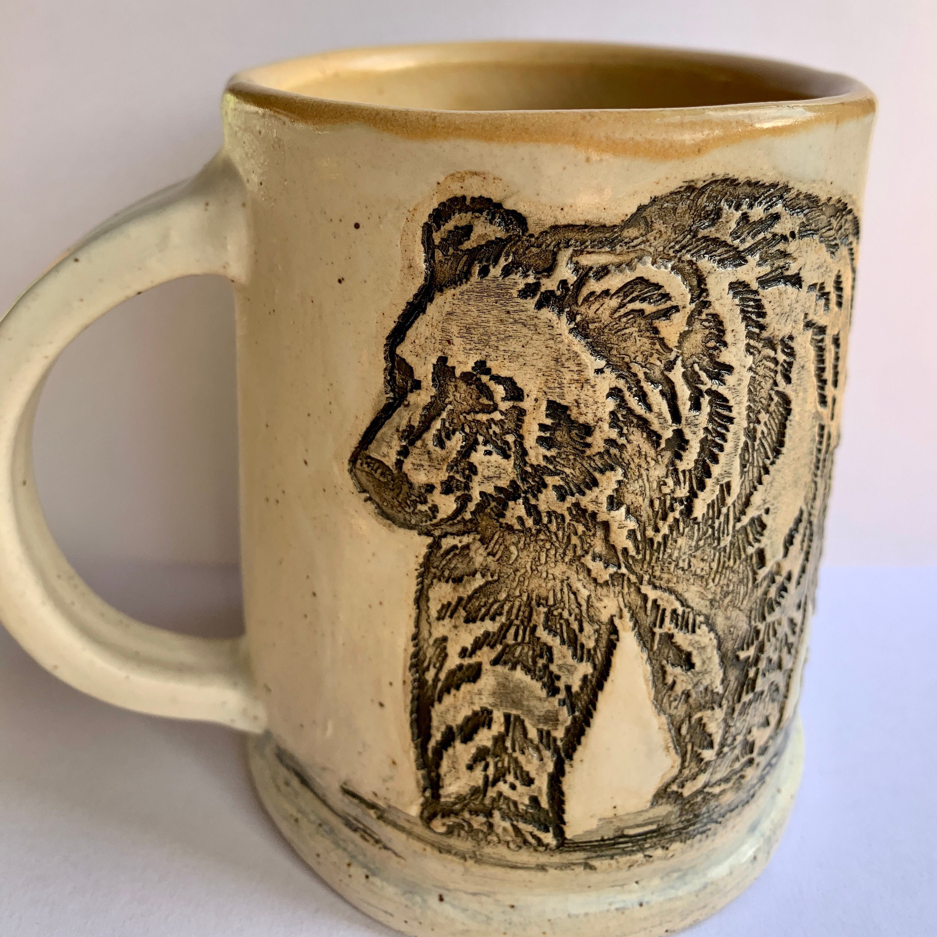What a Bear Mug bear Art Handmade Pottery Mug Handmade Bear - Etsy