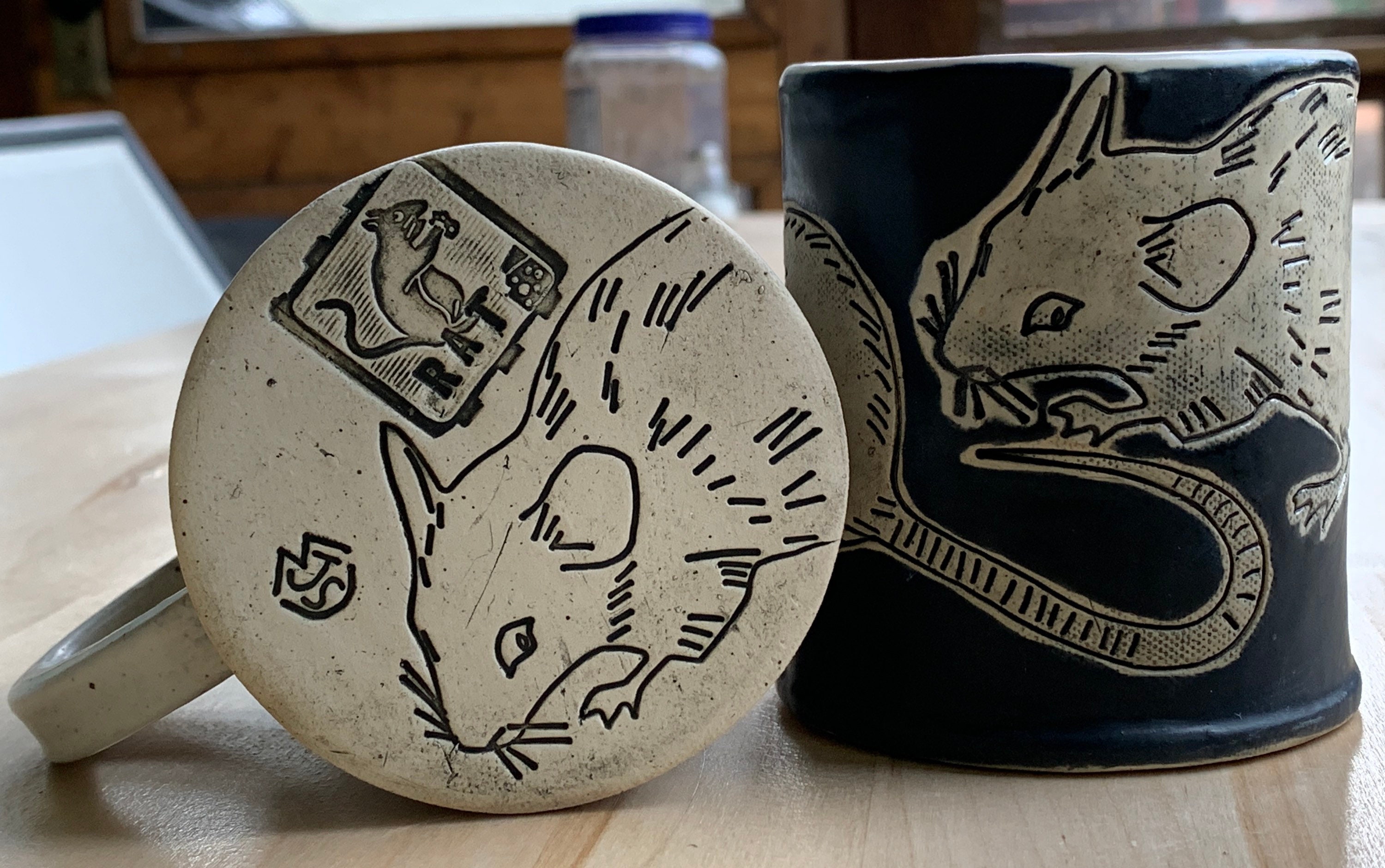 Rat Mug Set- Handmade Rat Art Pottery Mug - Etsy