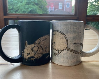 Lab Rat Mug Handmade Rat Art Rat Gift | Etsy