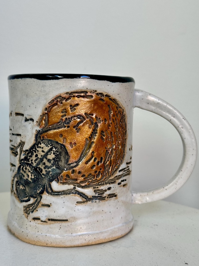Dung Beetle Mug- 14 Oz Handmade Pottery Art, African Safari Dung ...