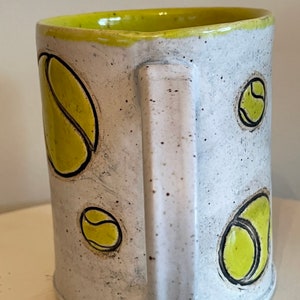 Tennis Ball Mug - Handmade Tennis Art, Pottery Mug - Etsy