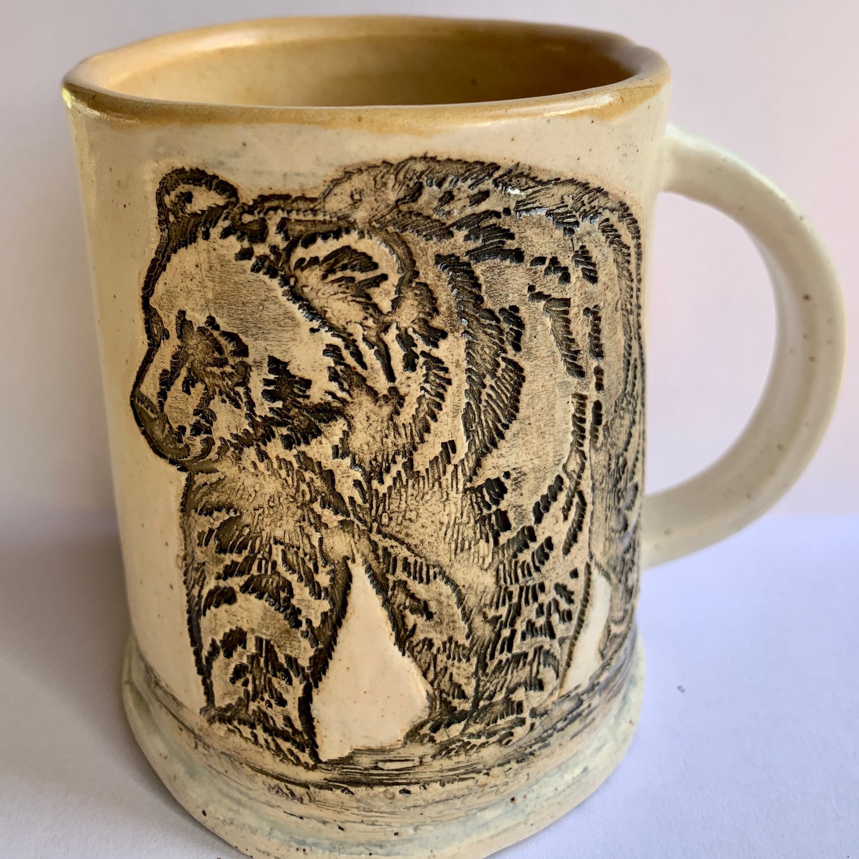 What a Bear Mug bear Art Handmade Pottery Mug Handmade Bear - Etsy