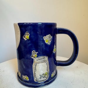 Fireflies in A Jar Mug 16 Oz- Handmade Firefly Art, Lightening Bug ...