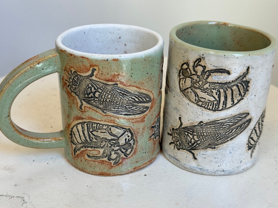 Cicada Mug Set of 2- Handmade Cicada Art, Pottery Mug - Etsy