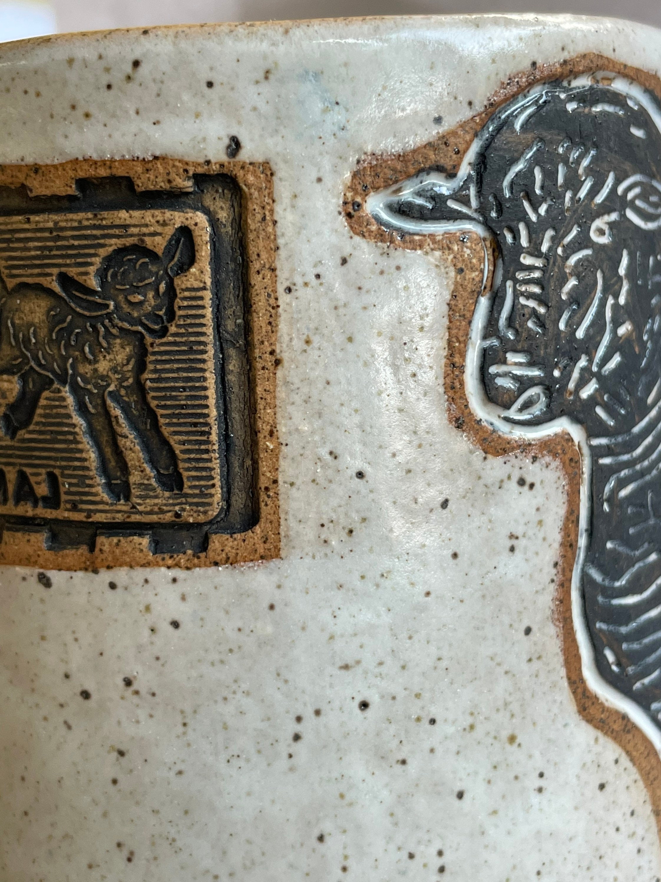 Black Sheep/white Sheep Lamb Stamp Mug Set handmade Pottery | Etsy