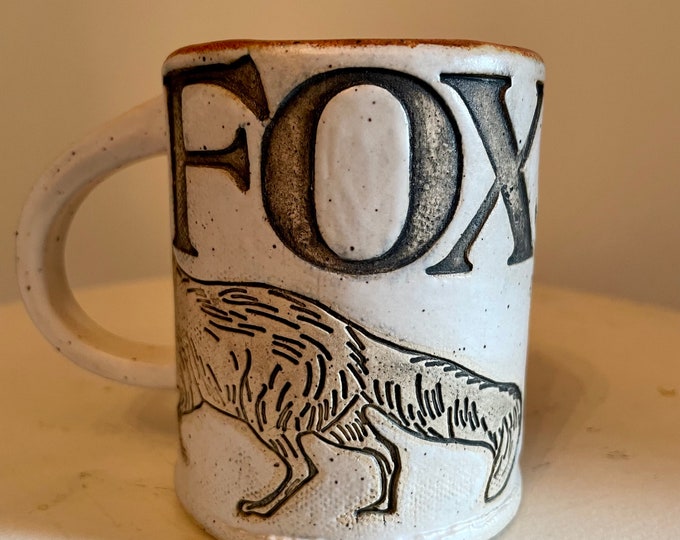 FOX Mug- Handmade Pottery Fox Art, Made With Vintage Toy and Wooden ...