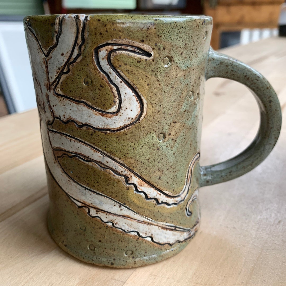 Red Clay Octopus Mug - Handmade Pottery Octopus Art Mug - Etsy
