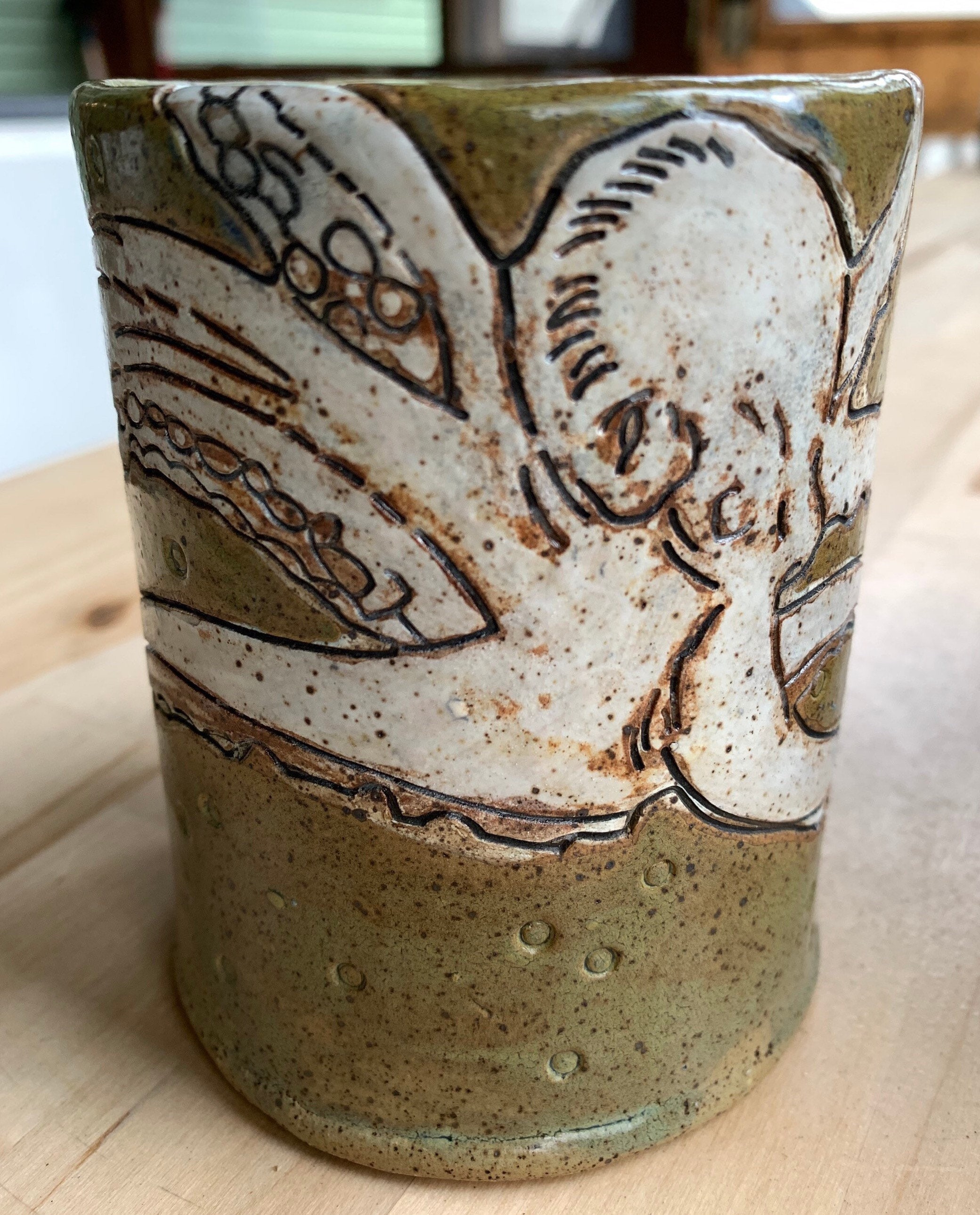 Red Clay Octopus Mug - Handmade Pottery Octopus Art Mug - Etsy