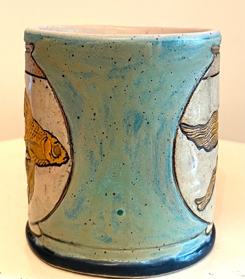 Goldfish Bowl Mug- Handmade Pet Goldfish Pottery Art, Quintessential ...