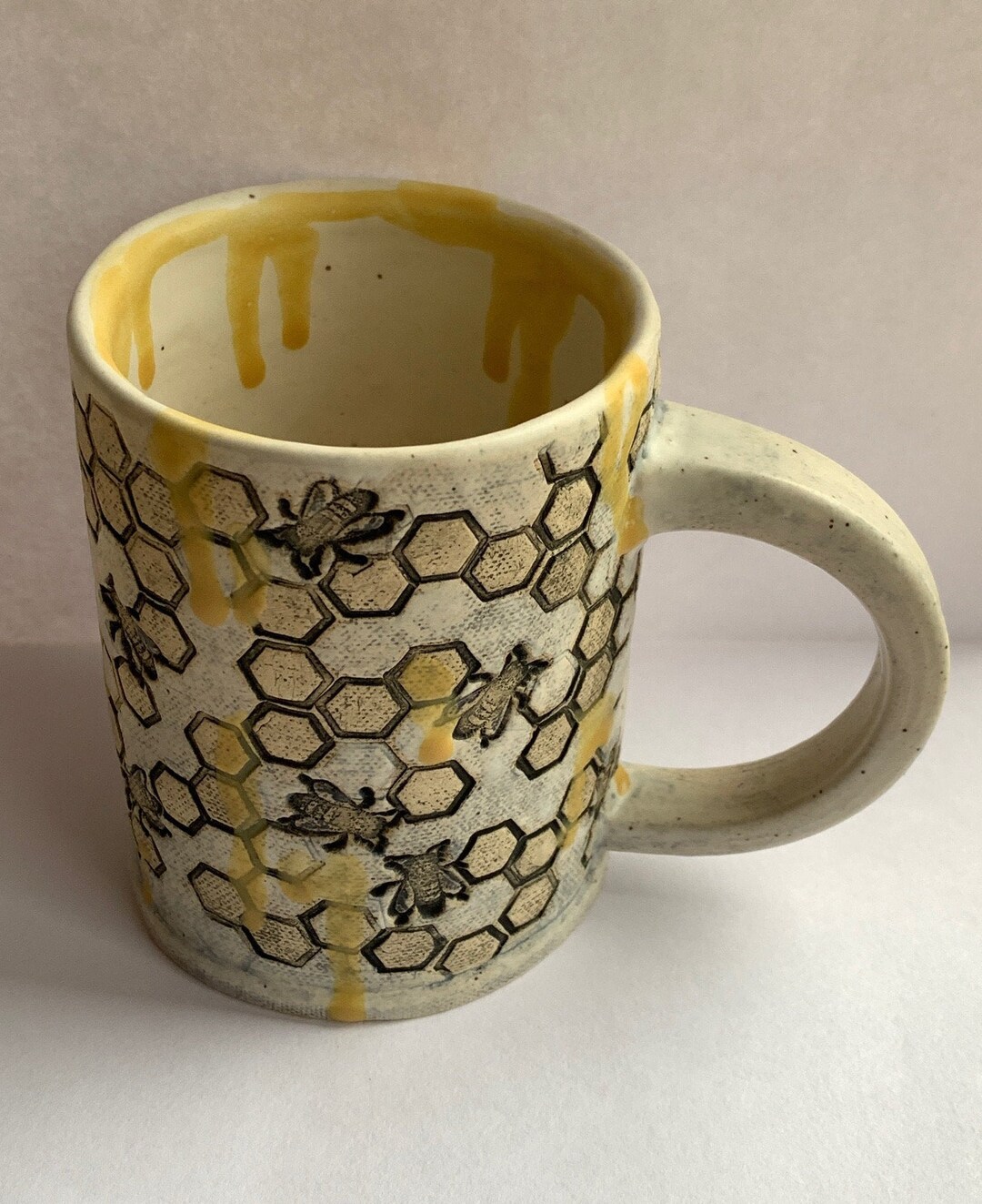 Give Bees A Chance, Handmade Pottery Mug, Bees Art, Honey Bees - Etsy
