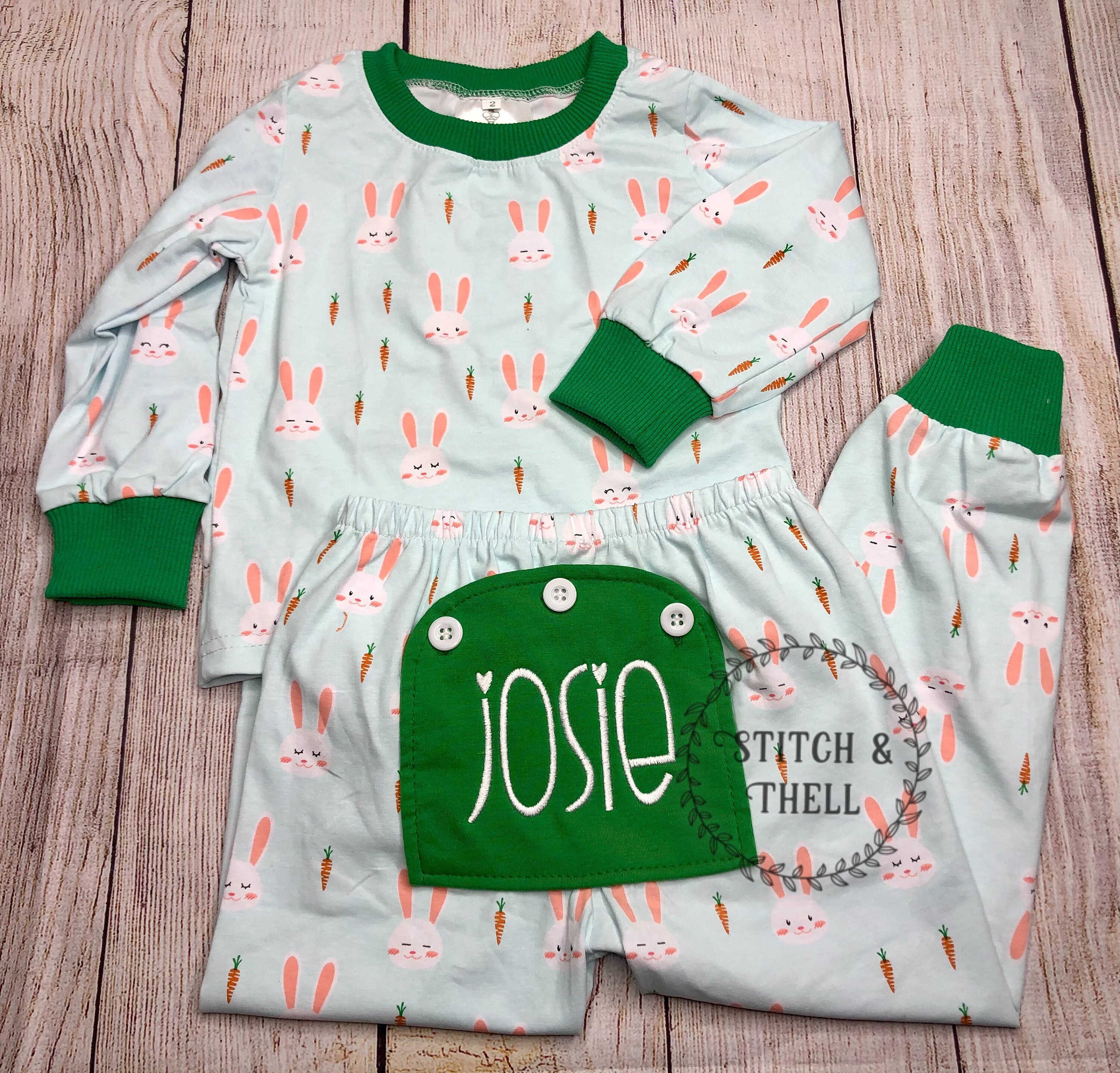 Personalized Easter Pajamas / Bunny Pajamas / First Easter / - Etsy.de