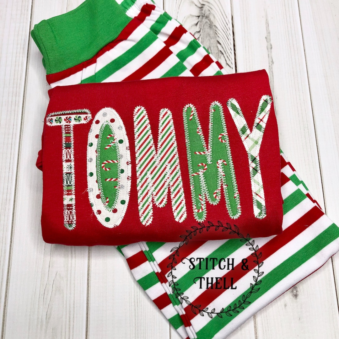 Personalized Christmas Pajamas, Christmas Name Pajamas, Kids Christmas ...