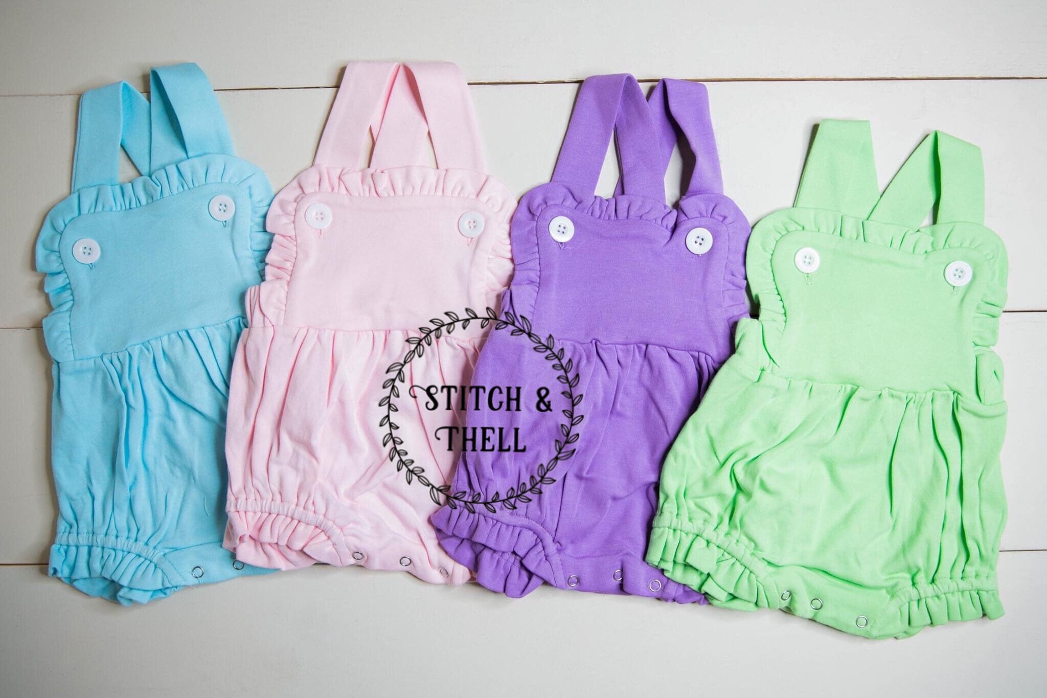 Floral Monogram Toddler SUNSUIT BUBBLE ROMPER / Ruffle Bubble | Etsy