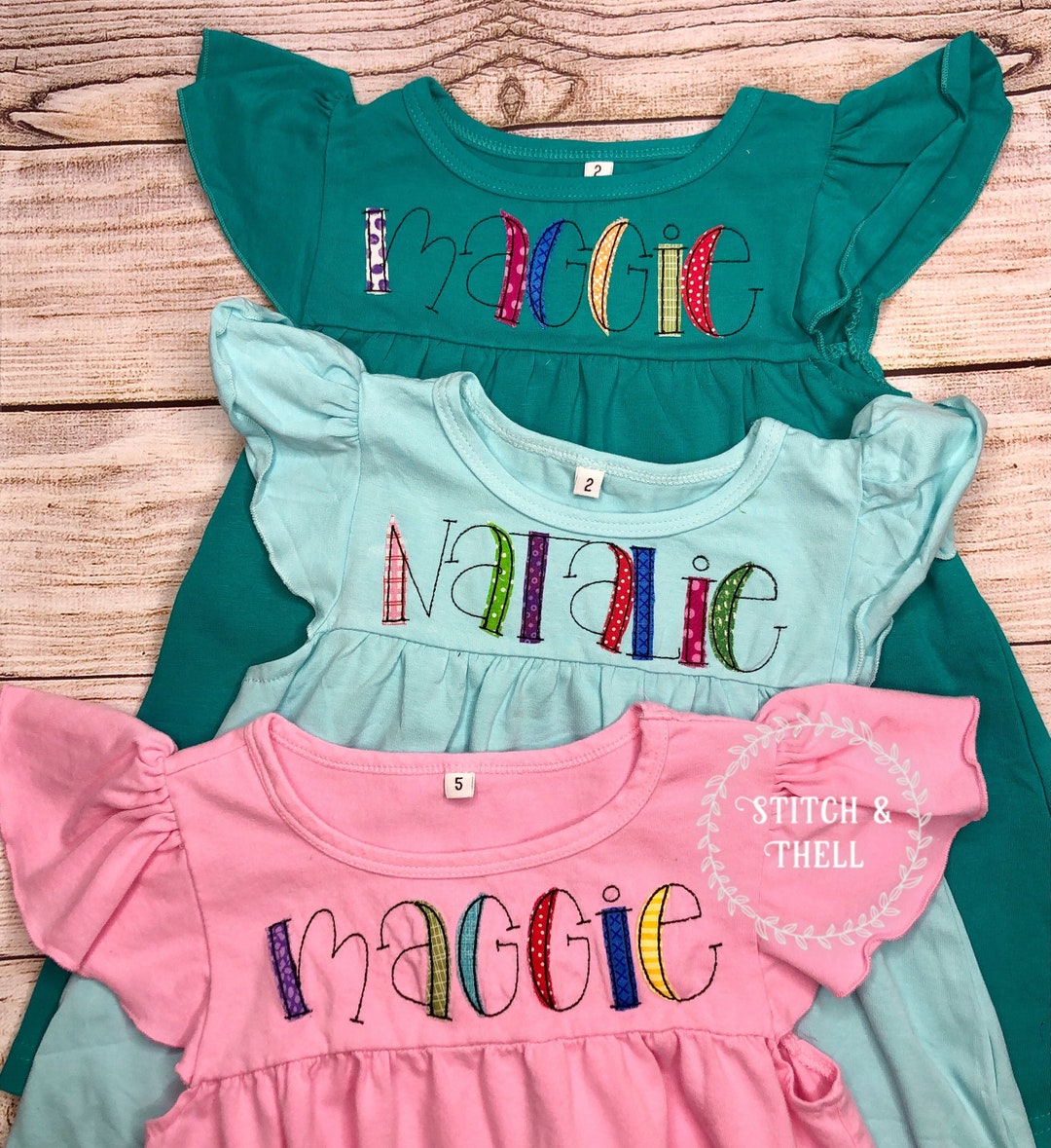 Girls Summer Name Dress, Flutter Sleeve Name Dress, Girls Personalized ...