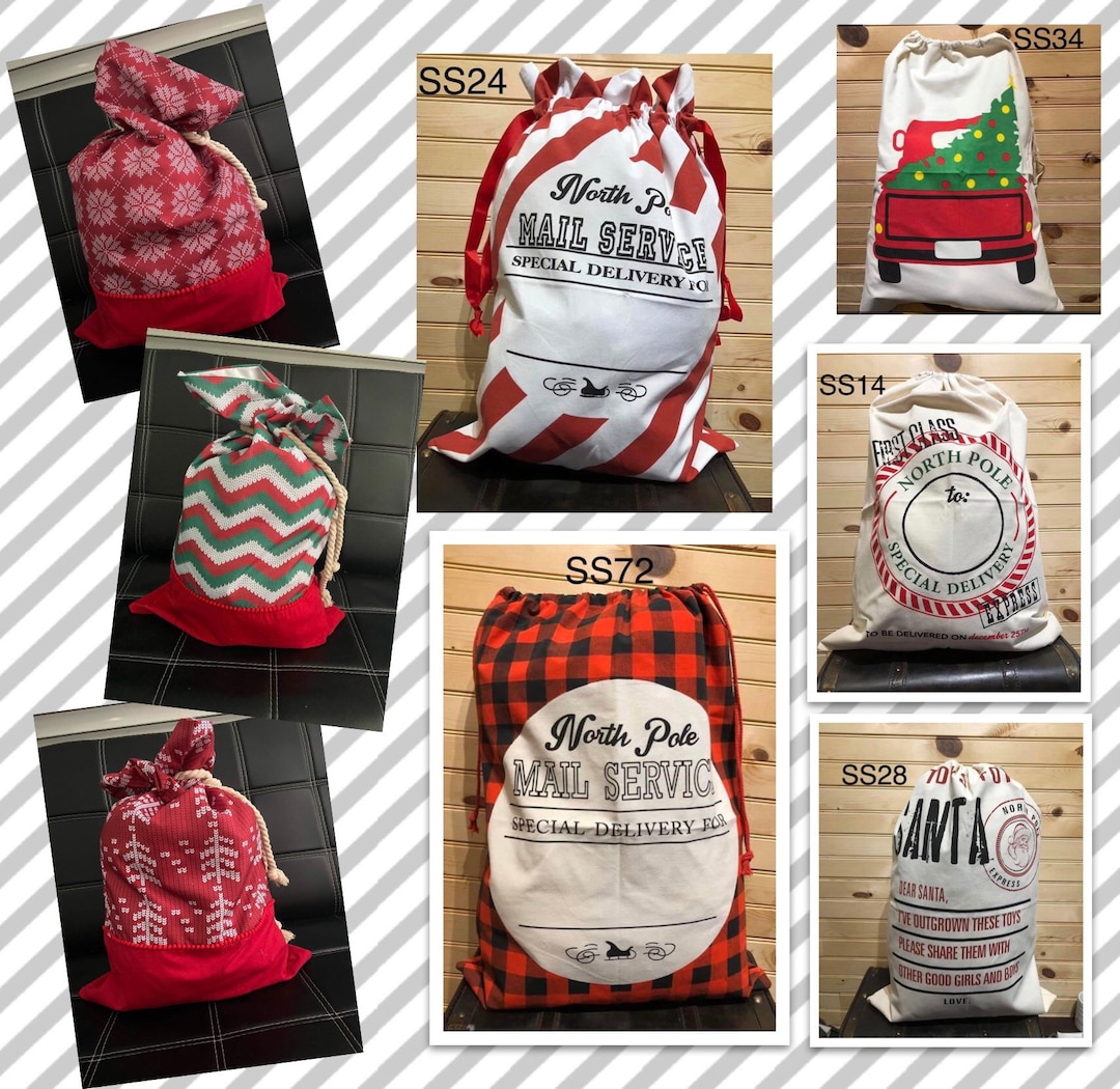 Personalized Santa Sacks, Santa Toy Sack, Personalized Gift Bag - Etsy