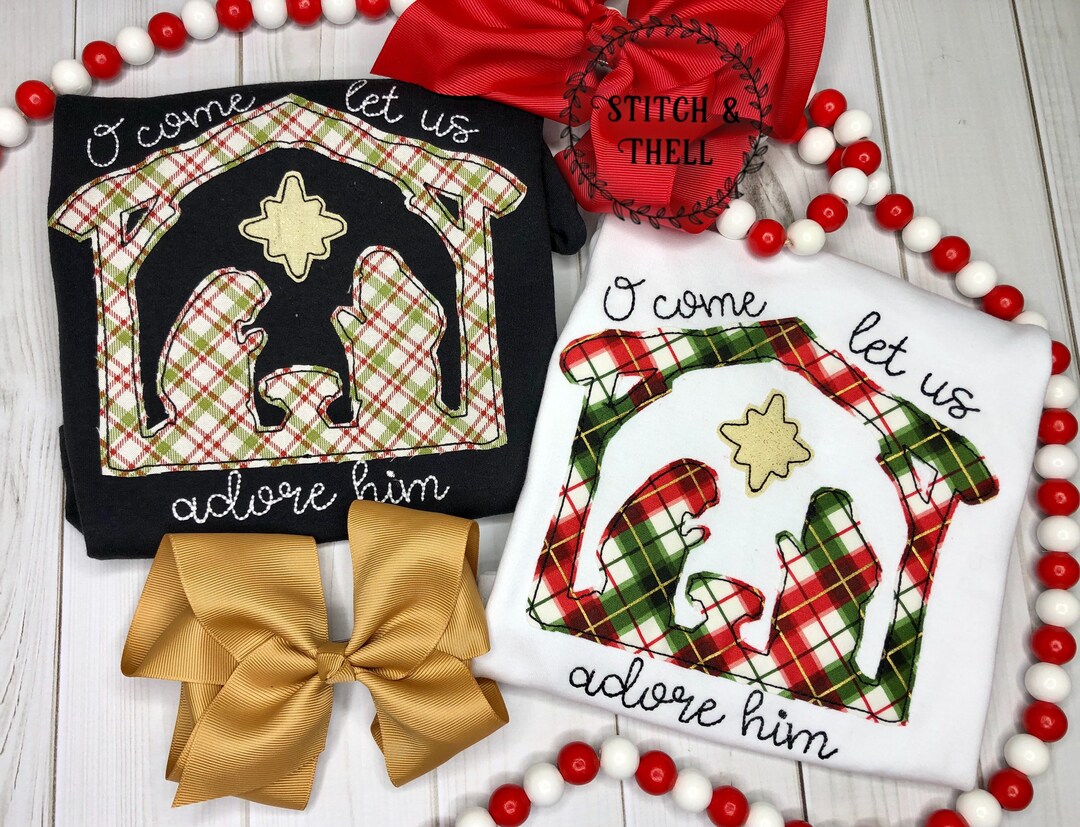 Kids Nativity Christmas Shirt, Plaid Christmas Nativity Tee, Christmas ...