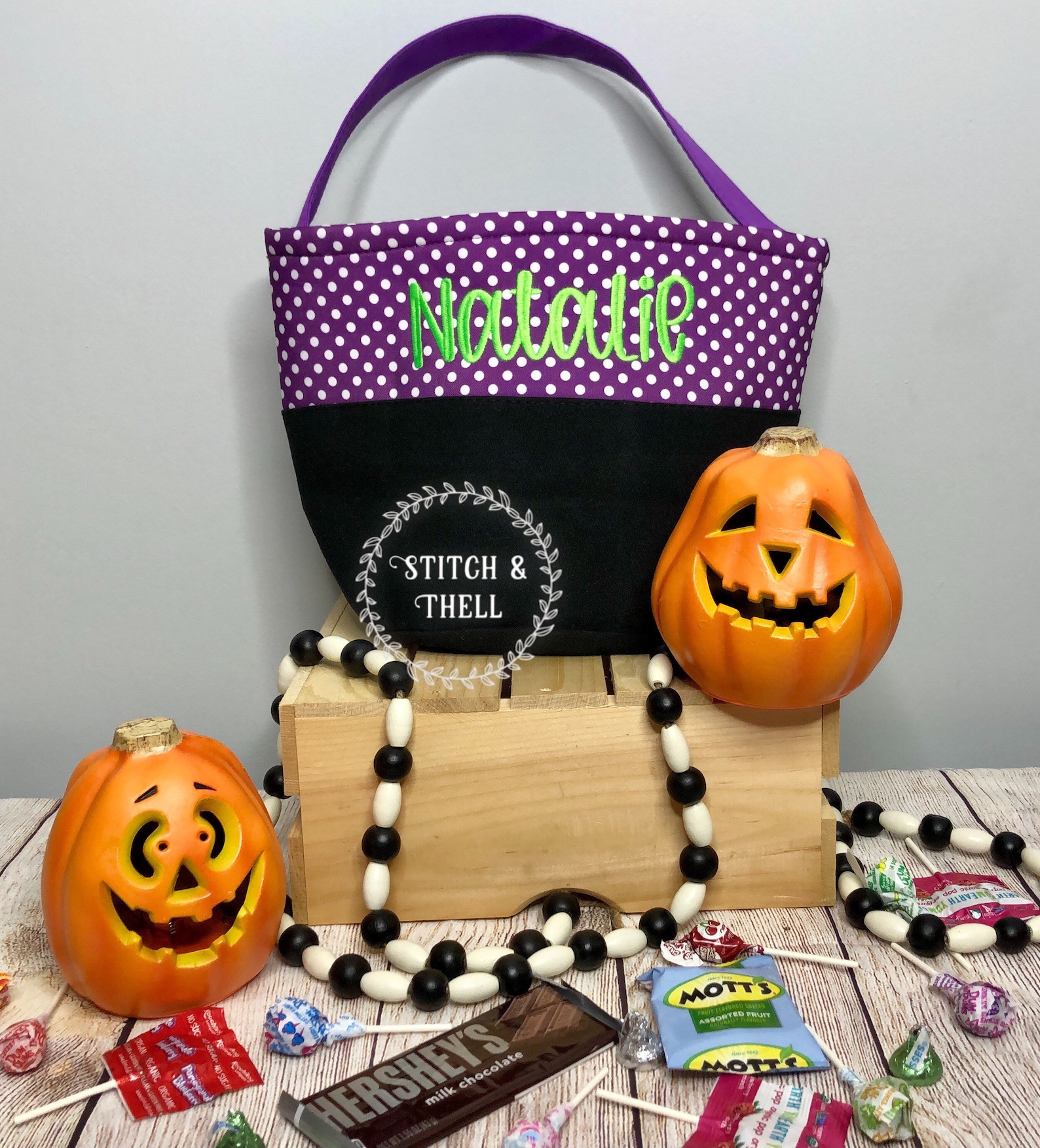 Personalized HALLOWEEN Trick or Treat Bag, Personalized Trick-or-treat ...
