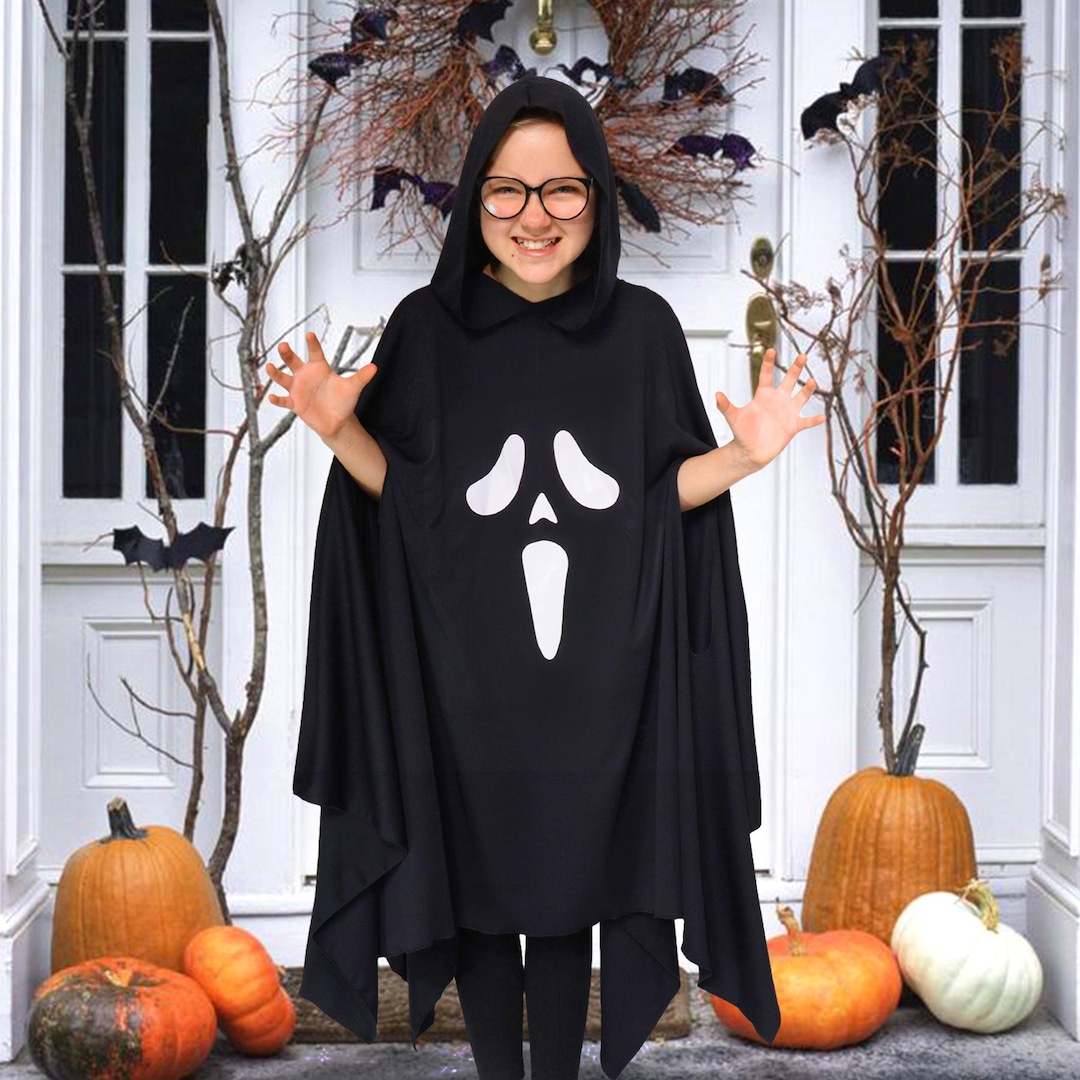 Hooded Ghost Costume: Cloak Style, Custom Face Option - Etsy