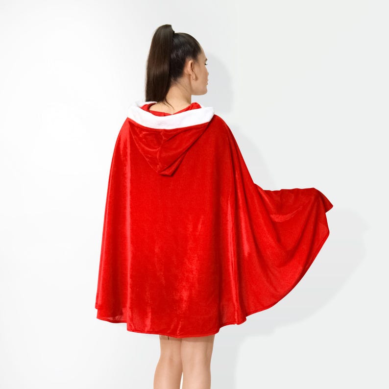 Hooded Christmas Cape: Santa Claus Cosplay Holiday Outfit - Etsy