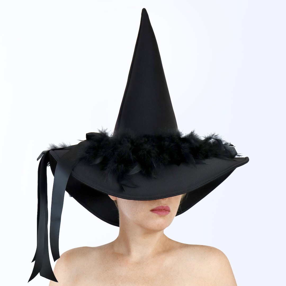 Feather Witch Hat for Halloween - Etsy