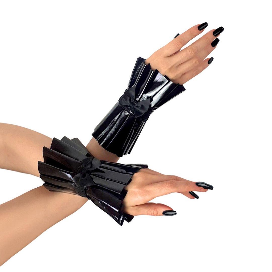 Pleated PVC Cuffs: Rave Outfit, Halloween Costume Accessory - Etsy