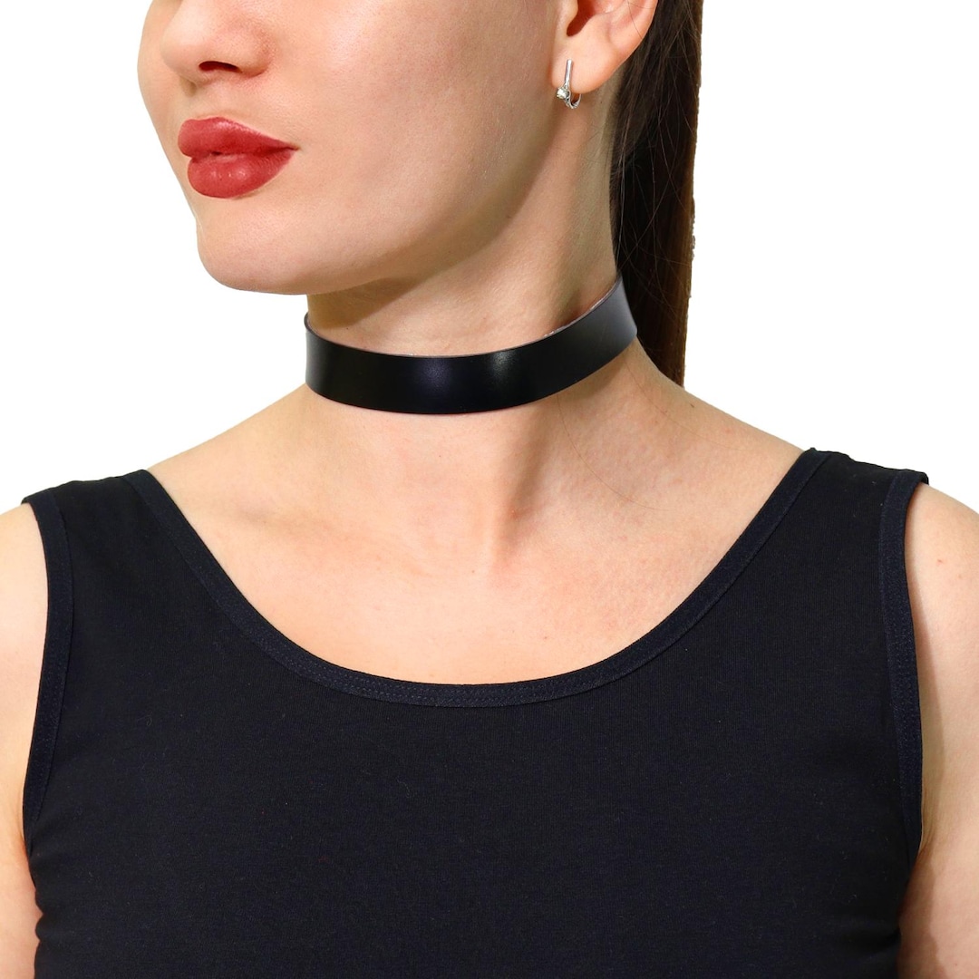 Eco Leather Choker, Casual Choker, Minimalistic Choker, Collar With ...