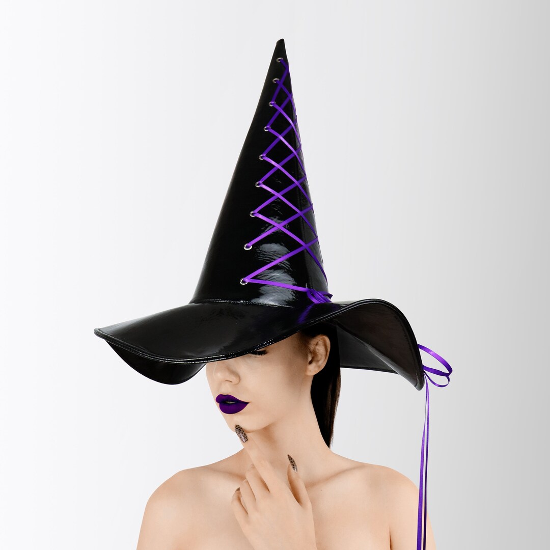 Wett Look Witch Hat - Etsy