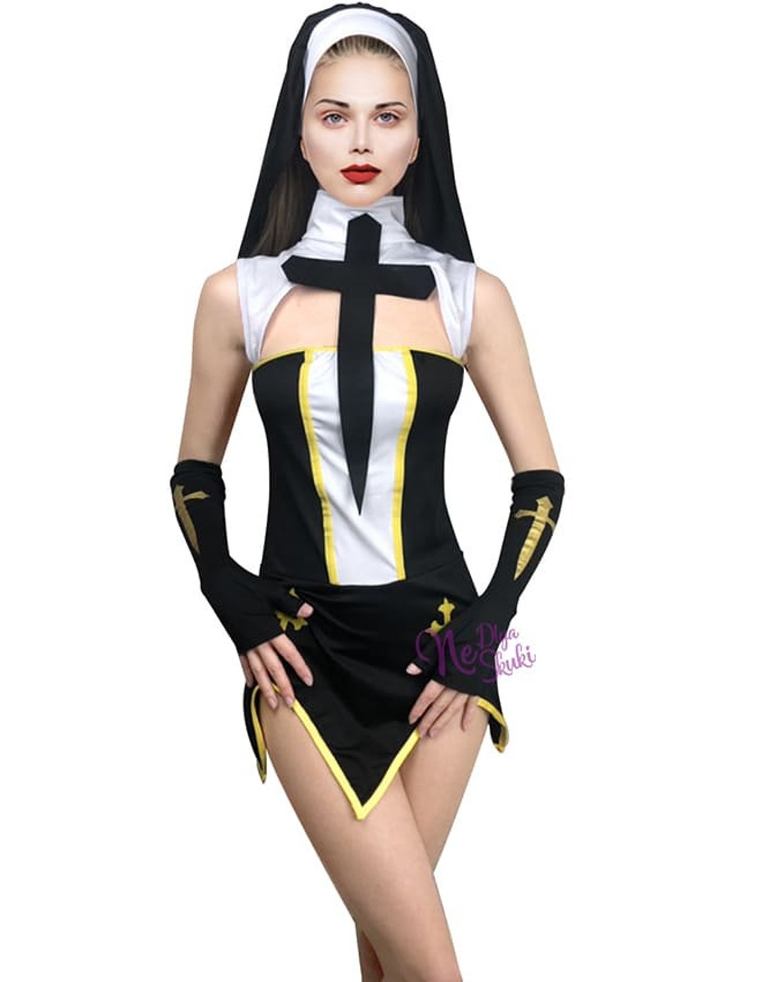 Nun Lingerie Costume Fetish Dancewear Stripper Etsy