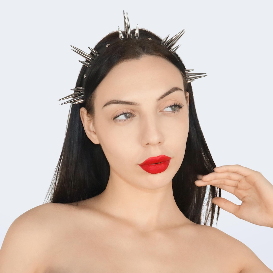 Spiked Goth Leather Headband: Punk Grunge Hair Accessory - Etsy