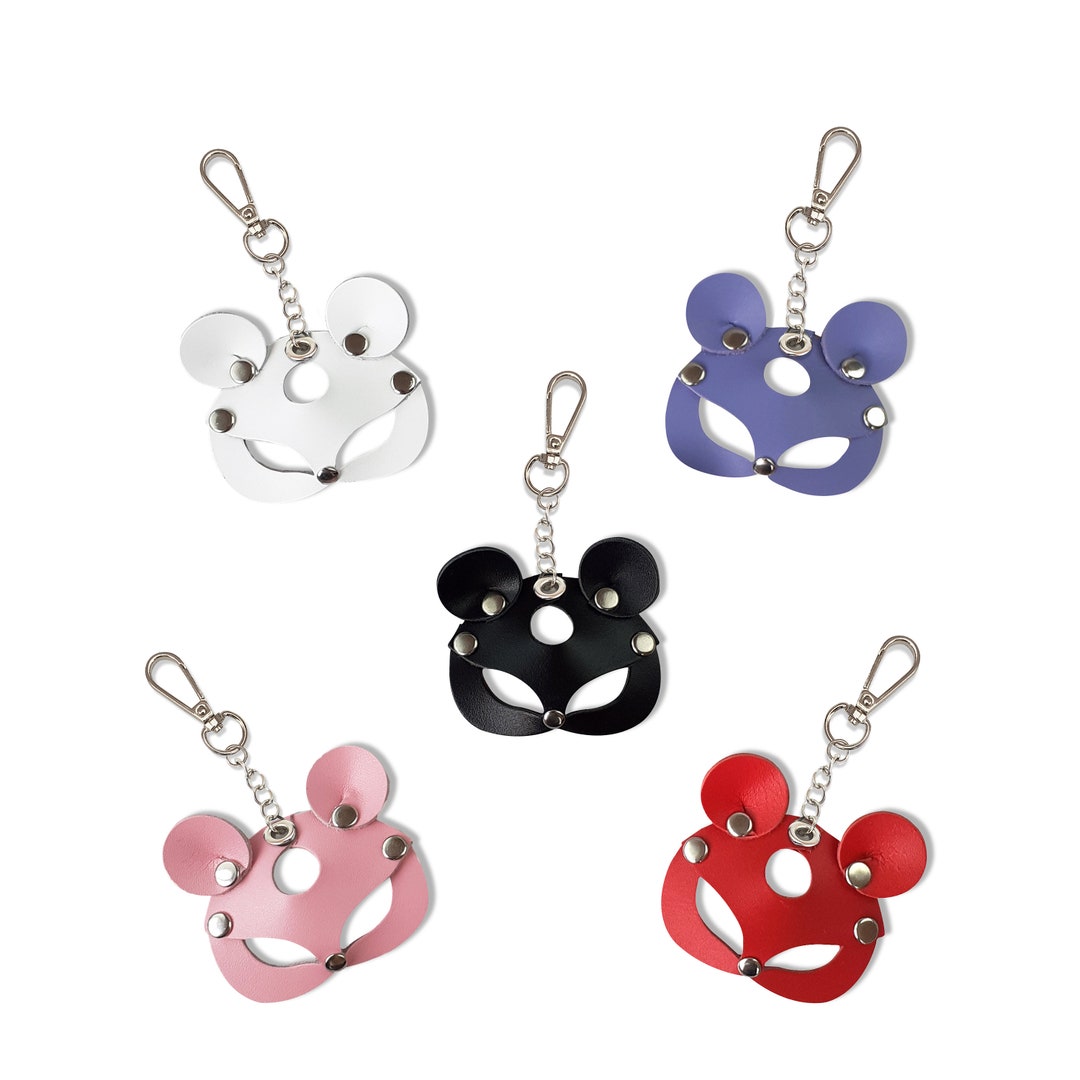 Leather Keychain, Mouse Keychain, Leather Gift, Mouse Keychain Gift ...