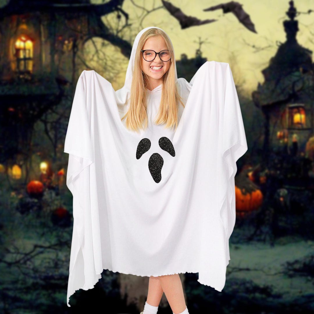 Kids Ghost Costume, Kids Halloween Costume, Ghost Poncho Kid, Halloween ...